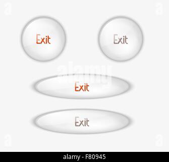 Exit Icon. Glossy Button Design. Vector Illustration Stock Vector Image ...