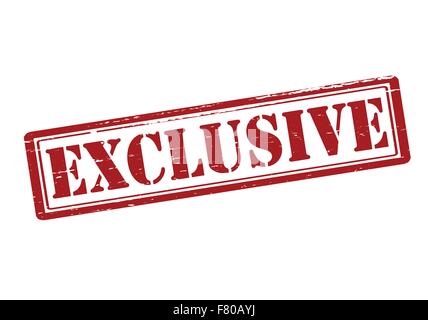 Grunge red exclusive word rubber seal stamp on white background Stock ...