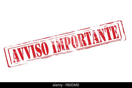 grungy red IMPORTANT NOTICE rubber stamp or label isolated on white background, vector ...