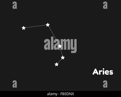 Aries constellation. Starry night sky. Cluster of stars and galaxies ...
