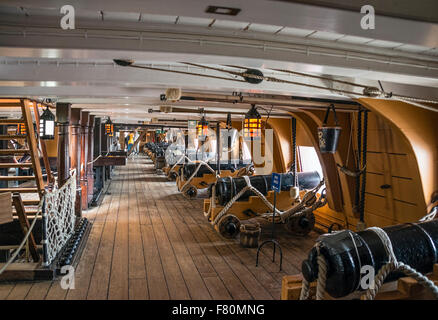 HMS Victory interior Portsmouth Lower Gun Deck Stock Photo: 3214330 - Alamy