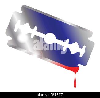 Razor Blade with Blood - vector illustration Stock Vector Image & Art ...