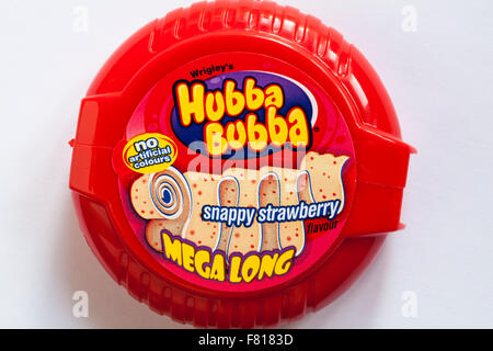 Wrigleys Hubba Bubba mega long snappy strawberry flavour isolated on ...