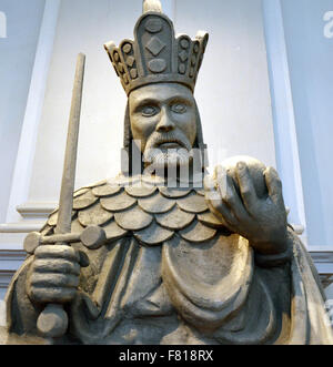 The statue of King Charles 4th on the Charles Bridge in Prague, Capital ...