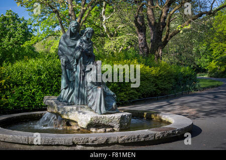 The fountain of The Three Fates. Fates statue. St. Stephen's Green ...