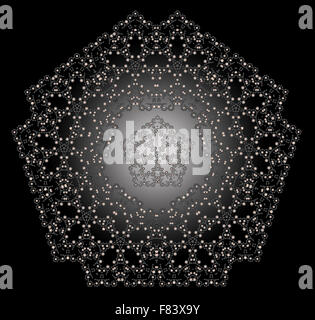 Retro kaleidoscope floral seamless border. Vintage geo gender neutral ...