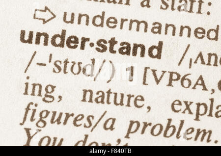 Understand Word Definition Text in Dictionary Page Stock Photo - Alamy