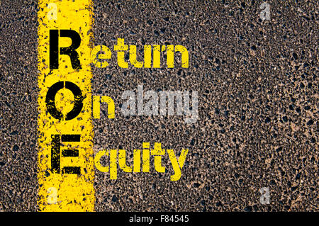 roe return on equity concept with big word or text and team people with ...