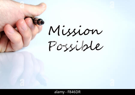 Mission possible text concept isolated over white background Stock ...
