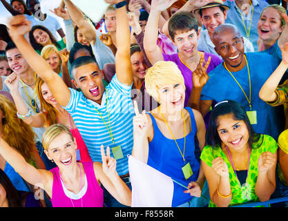 Crowd Learning Celebrating Casual Diverse Ethnic Concept Stock Photo ...