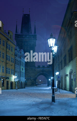 Pague castle, Charles bridge in winter time. Prague Stock Photo - Alamy