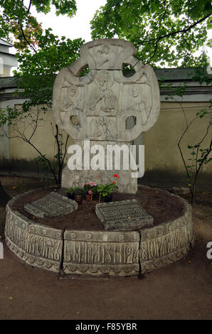 Grave of Russian composer Nikolai Rimsky-Korsakov at Tikhvinskoye ...