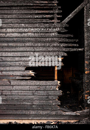 Burnt broken wood wall Stock Photo - Alamy