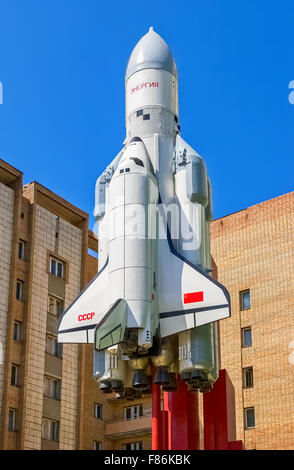 Spaceship Buran in Samara, Russia. Isolated on white background Stock Photo - Alamy