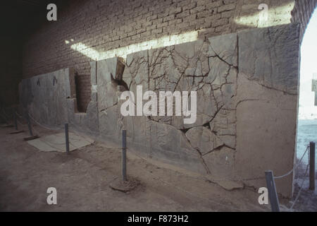Carved stone reliefs, stele and cuneiform inscriptions at the Royal ...
