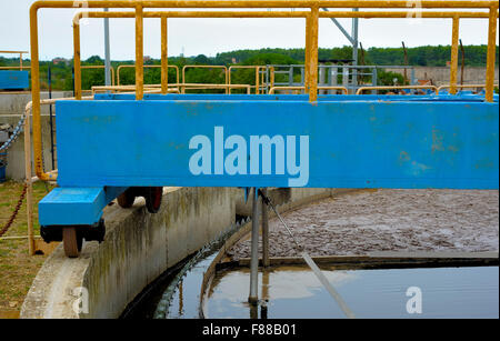 Aerated activated sludge tank at a wastewater treatment plant Stock ...