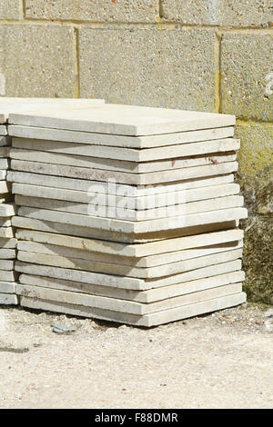 Stack of concrete paving slabs Stock Photo - Alamy