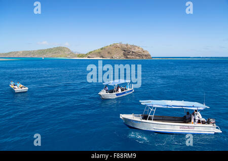 Boats off Mantaray Island Resort, Nanuya Balavu Island, Yasawa Islands ...
