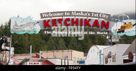 Welcome to Ketchikan sign, Alaska Stock Photo - Alamy