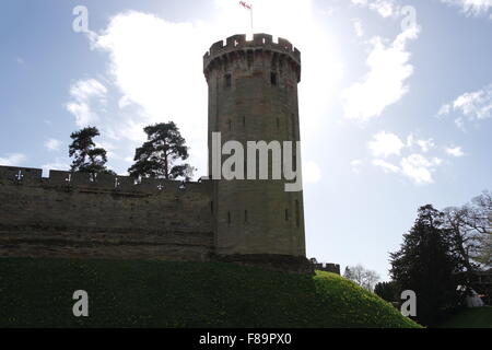 Guy's Tower as viewed from outside of the castle walls at Warwick ...