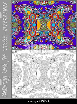 Creative Mandala Coloring page illustration for Stress Relief Stock ...