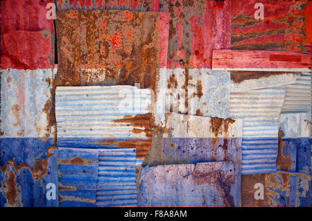 Netherlands flag painted on old distressed concrete wall background ...