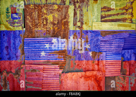 Venezuela flag on abstract painted white stroke brush background Stock ...