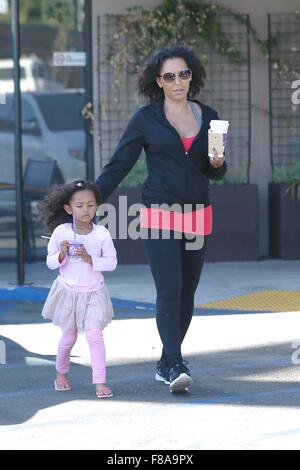 Mel B stops for coffee with her daughter Madison Brown Belafonte at The ...