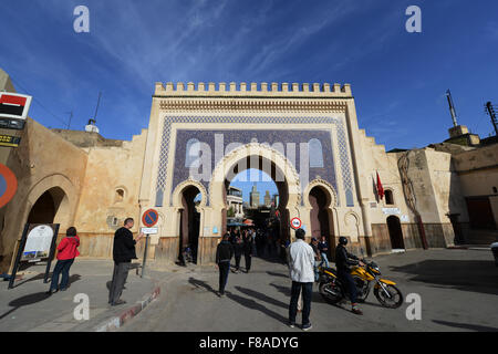 The blue gate in Fes, Morocco. Typical african and moroccan gate. World ...