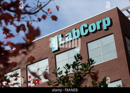A logo sign outside of the headquarters of Laboratory Corporation of ...