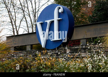 A logo sign outside of the headquarters of the VF Corporation in ...