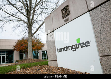 A logo sign outside the headquarters of LendingTree in Charlotte, North ...