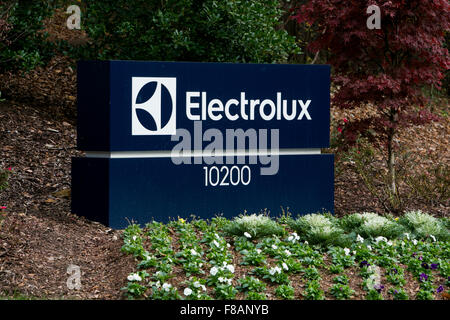 Electrolux logo company sign on the wall. Electrolux AB is a Swedish ...