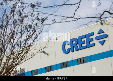 A logo sign outside of the headquarters of Cree, Inc., in Durham, North ...