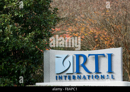A logo sign outside of the headquarters of RTI International in ...