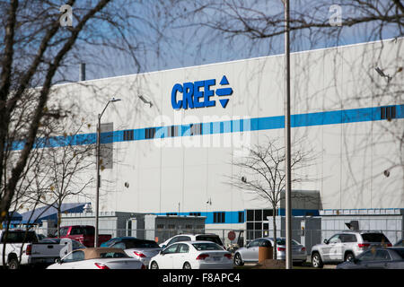 A logo sign outside of the headquarters of Cree, Inc., in Durham, North ...
