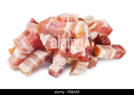Italian pancetta, bacon cubes isolated on white background Stock Photo ...
