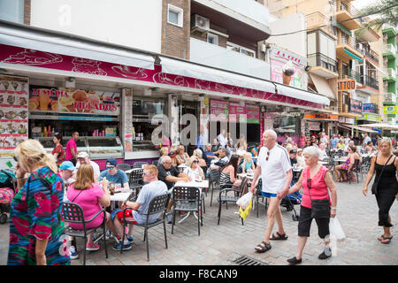 Costa Blanca Spain Benidorm shopping in the old town Stock Photo ...