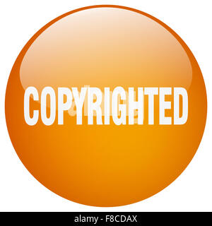 copyright orange round gel isolated push button Stock Photo - Alamy