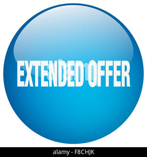 extended blue round gel isolated push button Stock Photo - Alamy