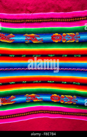 Peruvian traditional woven wool fabric background, colorful Stock Photo ...