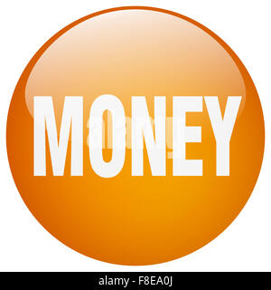 make money orange round gel isolated push button Stock Photo - Alamy