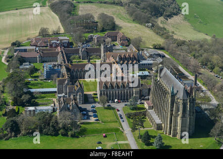 An aerial view of Lancing College, an Independent School in West Sussex ...