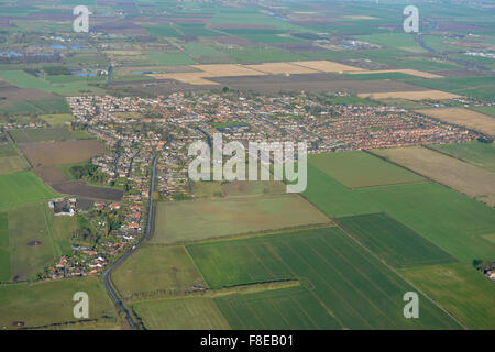 An aerial view of the North Lincolnshire village of Hibaldstow Stock ...