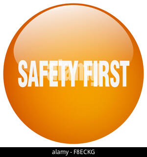 safety orange round gel isolated push button Stock Photo - Alamy