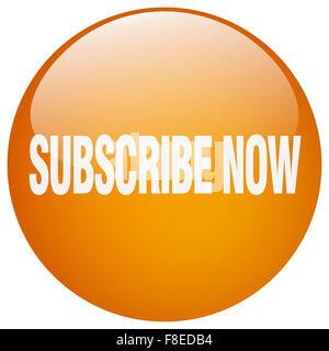 subscribe orange round gel isolated push button Stock Photo - Alamy