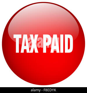 paid red round gel isolated push button Stock Photo - Alamy