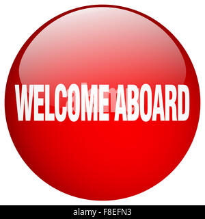 welcome red round gel isolated push button Stock Photo - Alamy