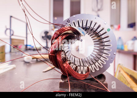 Electric motor stator closeup. Copper winding motor Stock Photo - Alamy
