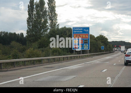 Cobham services M25 motorway sign Stock Photo, Royalty Free Image ...